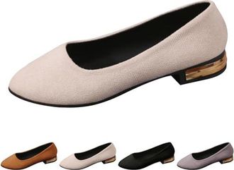 Generic Chaussures basses &eacute;l&eacute;gantes pour femme avec talon bloc en daim - Ballerines de bureau classiques - Chaussures plates l&eacute;g&egrave;res et confortables - Mocassi