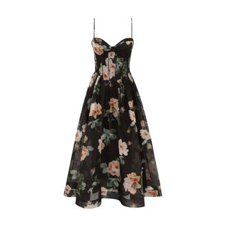 Zimmermann Femme, Robes, Multicolore, Taille: 40 FR Luna Sleeveless Corset Midi Dress