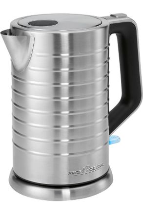 Bomann Wasserkocher, Edelstahl, Metall, Kunststoff, 1,7 L, 21.5x15.5x23.5 cm, automatische Abschaltung, manuelle 360&deg;-Sockel, Anti-Rutsch-F&uuml;&szlig;e, abgedecktes H