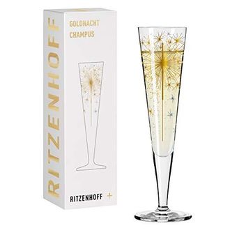 Ritzenhoff Ritzenhoff 1078268 Fl&ucirc;te &agrave; champagne 200 ml - S&eacute;rie Goldnacht n&deg; 5 - Noble pi&egrave;ce de design avec or v&eacute;ritable - Made in Germany