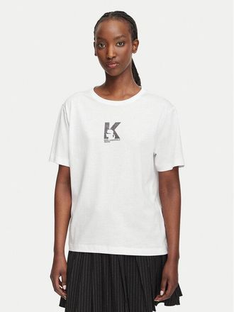 Karl Lagerfeld T-Shirt B3W17018 Wei&szlig; Regular Fit