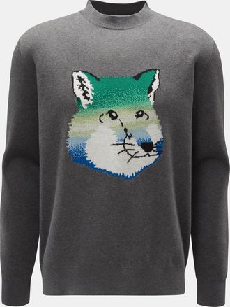 Maison Kitsuné Herren - Rundhalspullover grau