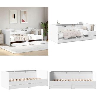 vidaXL Tagesbett mit Schubladen ohne Matratze Wei&szlig; 90x190 cm - Schlafsofa - Daybed - G&auml;stebett - Doppelbett - Wei&szlig;es Bett - Home & Living