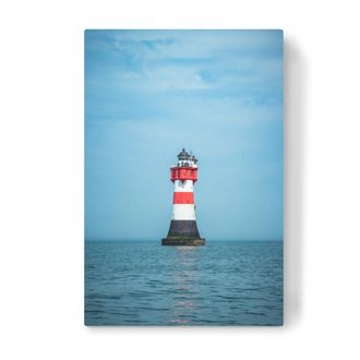 artboxONE Leinwand 45x30 cm Architektur Leuchtturm Roter Sand von Marvin Hadeler