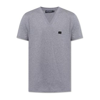 Dolce & Gabbana V-Ausschnitt T-Shirt - - Tops - Herren - Grau - M