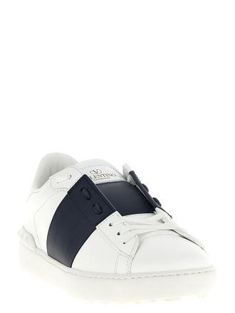 Valentino Garavani Contrasting Band Leather Sneaker - White