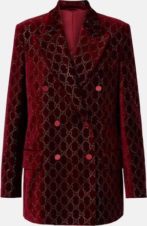 Gucci Blazer GG aus Baumwollsamt mit Kristallen