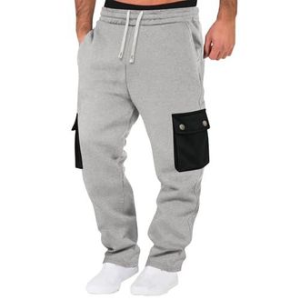 Generic Pantalon de surv&ecirc;tement pour homme, pantalon cargo d&eacute;contract&eacute; avec cordon de serrage, v&ecirc;tement de travail avec poches, l&eacute;ger et respirant, pour la ma