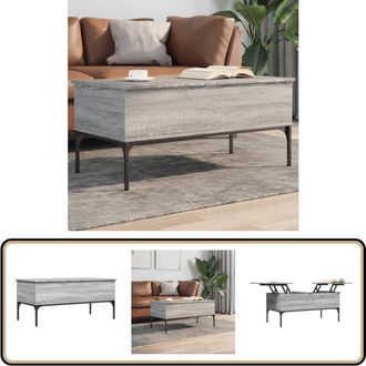 vidaXL Couchtisch Grau Sonoma 100x50x45 cm Holzwerkstoff und Metall - Couchtisch - Wohnzimmerstil - Grau - Holzwerkstoff - Metall