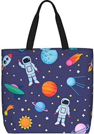 Generic Sac Fourre-Tout Astronaute De LEspace Sac &Agrave; Dos Pliable Lavables Sacs &Agrave; Main, Pour Filles, Voyage, Tous Les Jours, Burea