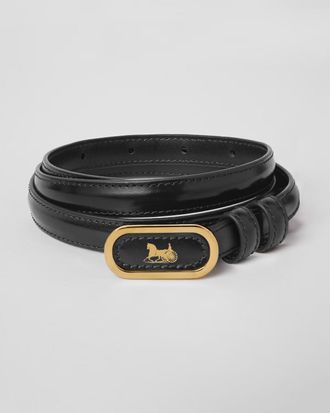 Celine Covered 13mm Leather Belt - Black