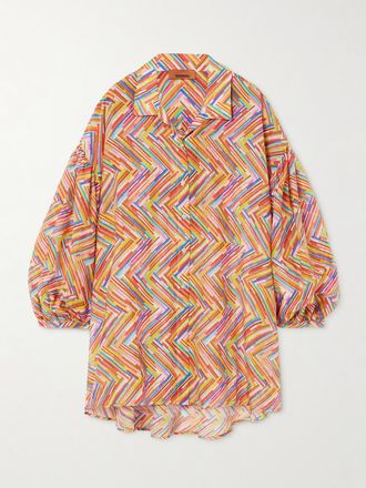 Missoni Chemise En Voile De Coton Et De Soie Mélangés Imprimé Mare - Orange