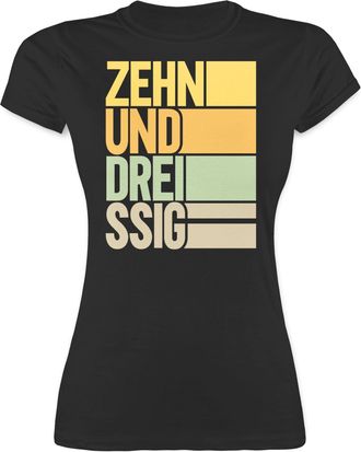 Shirtracer Shirt Damen - 40. Geburtstag - Zehnunddreissig - XXL - Schwarz - t-Shirt 40 40er zehnunddrei&szlig;ig Funshirts f&uuml;r Frauen Tshirt zum 40.Geburtstag 40-er t-