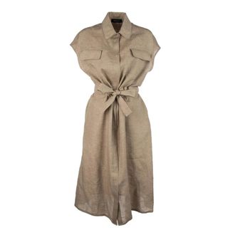 Fabiana Filippi Abiti Midikleid mit G&uuml;rteldetail - - Dresses - Damen - Beige - L