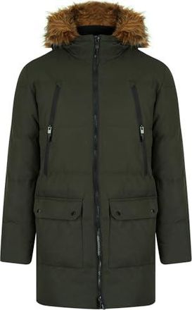 Tokyo Laundry Parka rembourr&eacute;e multi-poches pour homme avec capuche en fausse fourrure, kaki, XL