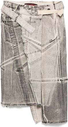 Ottolinger Gewickelter Jeans-Minirock - Schwarz