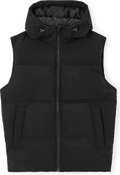 Celio Doudoune chaude &agrave; capuche sans manches pour homme 1148826, Noir/transparent, M