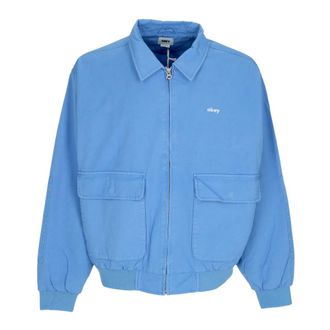 Obey Blaue Bomberjacke mit Rei&szlig;verschluss - - Jackets - Herren - Blau - M