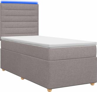 vidaXL Letto Box Spring Con Materasso Tortora 90 X 200 Cm Tessuto Vidaxl
