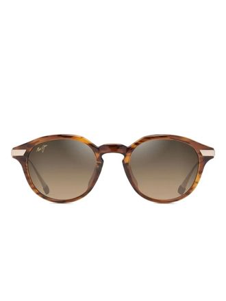 Maui Jim lunettes de soleil &agrave; monture ronde - Marron
