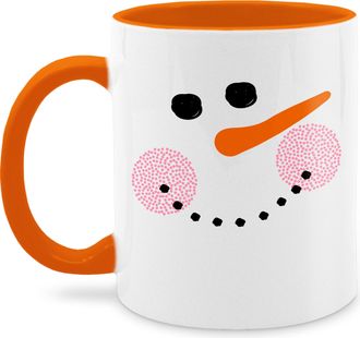 Shirtracer Tasse Tassen 325ml - & Fasching - Schneemann Gesicht Karneval Kost&uuml;m Schneemann Faschingskost&uuml;m I Snowman costume - 325 ml - Orange - karnevalstasse f