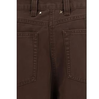 Golden Goose Straight Cotton Trousers - Brown