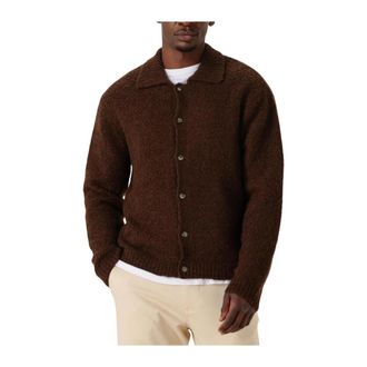 Selected Brauner Strick-Boucle-Polo-Pullover - - Knitwear - Herren - Braun - XL