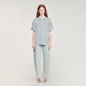 Sandro T-shirt strass&eacute;