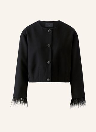 Oui Kastenjacke Mit Schmucksteinen schwarz