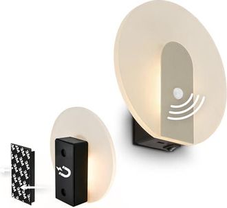 Briloner Sticklights - LED Wandleuchte ohne Stromanschluss und ohne Bohren mit Bewegungsmelder, Akku, magnetisch abnehmbar, Wandlampe zum Kleben, Leselampe, Fl