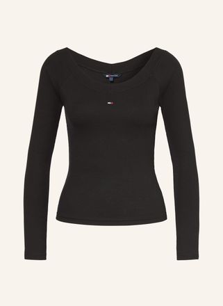 Tommy Jeans Off-Shoulder-Shirt schwarz