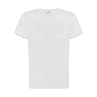 Elisabetta Franchi Femme, Tops, Blanc, Taille: 42 FR T-Shirt