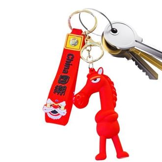 Generic Porte-clés cheval - Ornement de sac à dos 2026, porte-clés année du cheval pour, accessoire cadeau amusant, breloque décorative avec design élégant, p