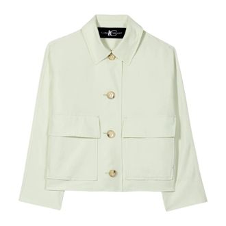 Luisa Cerano Hemdblusenjacke aus Leinen-Mix - - Jackets - Damen - Gr&uuml;n - XL