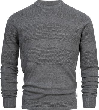 Kronstadt Herren KSHannes Feinstrickpullover mit Rundhals-Ausschnitt | Strickpullover aus 100% Baumwolle f&uuml;r M&auml;nner Lt Grey, L