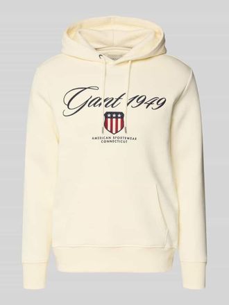 GANT Hoodie mit Label-Stitching und Känguru-Tasche