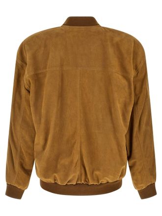 Saint Laurent Mens Brown Lamb Leather Jacket Clothing