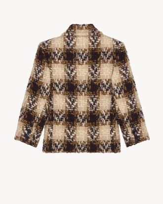 Saint Laurent Checked Tweed Blazer - Brown