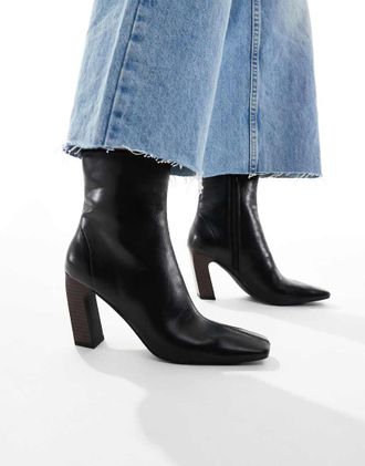 schuh Bryson - Ankle-Boots in Schwarz mit schrägem Absatz