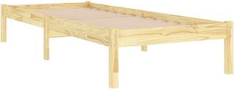 Generic vidaXL Massivholzbett, Bett Holzbett f&uuml;r Schlafzimmer, Bettgestell Bettrahmen mit Lattenrost, Einzelbett Schlafzimmerbett, Modern, 90x190cm