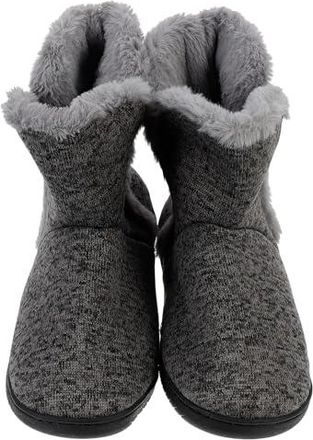 Frcolor Bottes DHiver Homme Antid&eacute;rapantes Pantoufles Chaudes &agrave; Semelle Plate Taille 43-44 Tissu Coton Confortable Gris Chaussures DInt&eacute;rieur Isolantes pour U