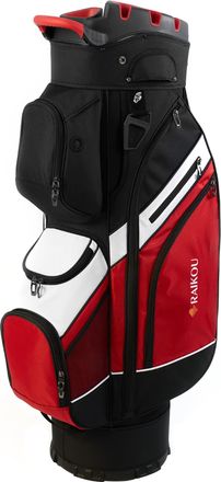 Raikou Golf Cartbag mit 14-Fach Organizer, Wasserabweisende Golftasche, 9 Taschen, Schuhfach, leicht & stabil, Rot
