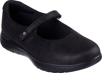 Skechers Damen On-The-go Flex - Whisper Mary Jane Schuh, Schwarz/Schwarz, 39.5 EU