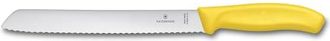 Victorinox by Swiss Army Swiss Classic, Profi Brotmesser, Extra Scharfe Klinge, Wellenschliff, 21 cm, Robuster Kunststoffgriff, Rostfreier Stahl, gelb