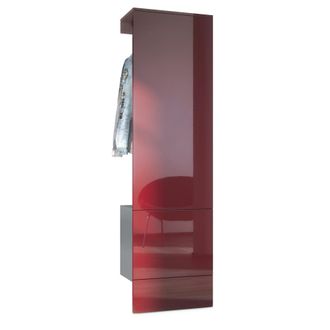 Vladon Garderobe Carlton Set 5, Made in Germany, Wandgarderobe aus Flur-Paneel mit Kleiderstange & Wandschrank, Anthrazit matt/Bordeaux Hochglanz (52 x 193 x