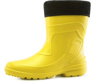 Ladeheid Thermo Eva Gummistiefel Damen gef&uuml;ttert wasserdichte und federleichte Regenstiefel Damen LA-800-2017 (Dunkelgelb/Schwarz, 39 EU)