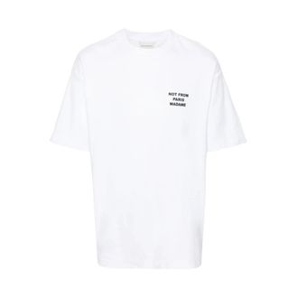 Dr&ocirc;le de Monsieur T-Shirt mit Slogan-Print und Rundhalsausschnitt - - Tops - Herren - Wei&szlig; - S