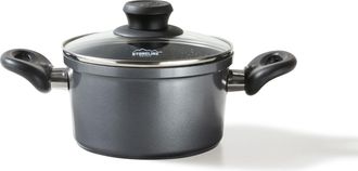 STONELINE Aluguss Kochtopf 16 cm, Kleiner Topf mit Deckel 1,6 L, Antihaft beschichtet mit echten Steinpartikeln, Kochtopf Induktion 16 cm, für alle Herdarten, B