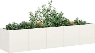 vidaXL Vidaxl - Jardinière blanc 200x40x40 cm acier laminé à froid