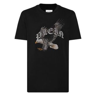 Philipp Plein T-Shirt Rundhals Adler - - Tops - Herren - Schwarzk - 3XL